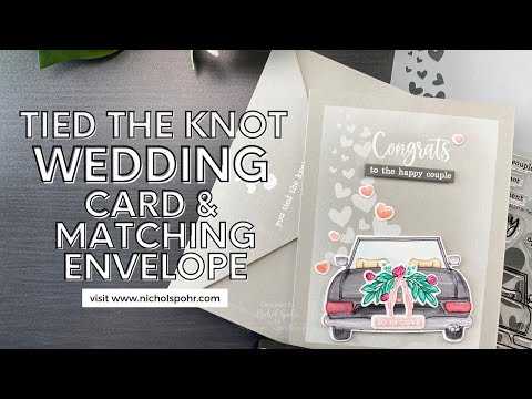 Tied The Knot Wedding Card & Matching Envelope (Simon Says Stamp)