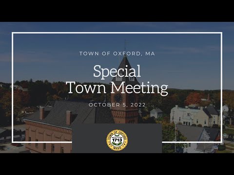 Special Town Meeting October 5, 2022