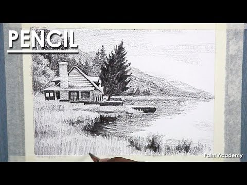 Pencil Drawing : shading a Landscape | easy techniques of shading house ...