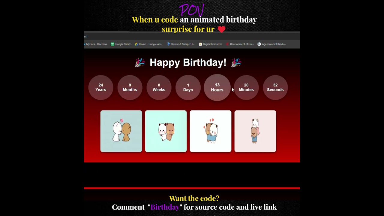 Wish birthday with an amazing animated code |HTML | @AdwaitTheCoder