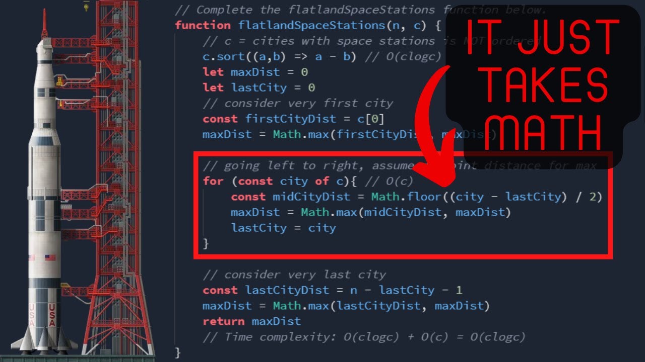 Flatland Space Stations | HackerRank (JavaScript)