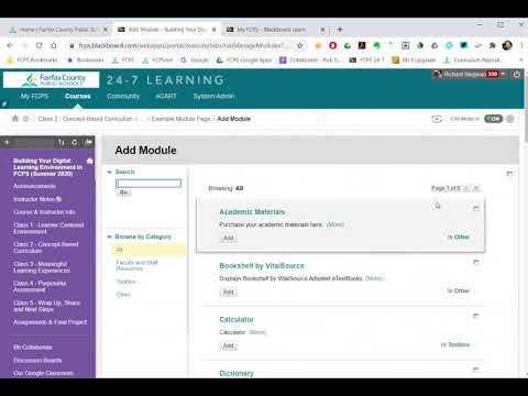Blackboard - Add Module Page to a Class