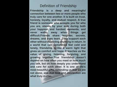 Definition of Friendship