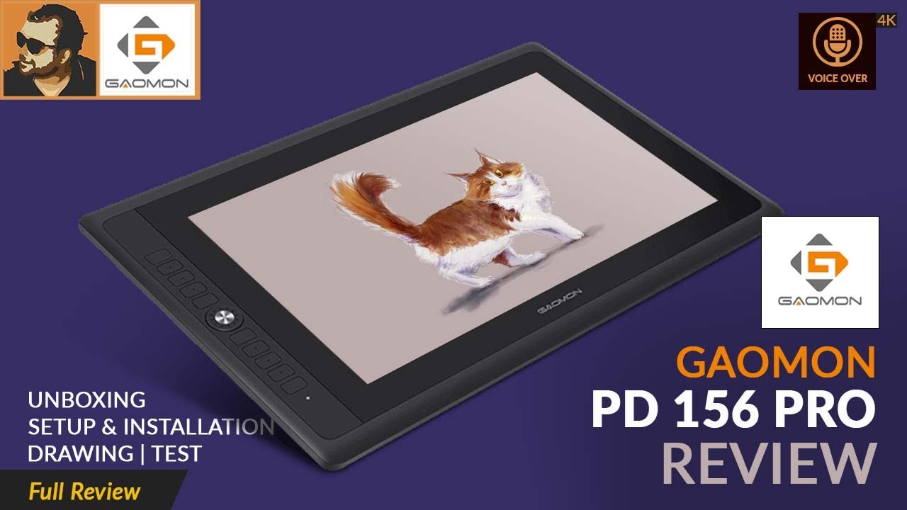 Gaomon PD156 PRO Tablet Review  | Set up | Drawing a Cat Speed Art