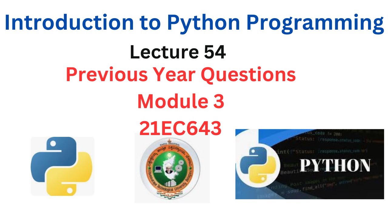 Python Programming Module 3 Important Previous Question Paper Discussion|Regular expression & OS VTU