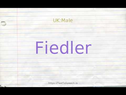 How to pronounce fiedler