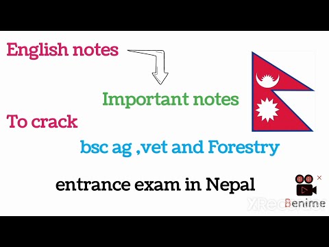 Notes of English to crack bsc ag -vet and Forestry exam in Nepal