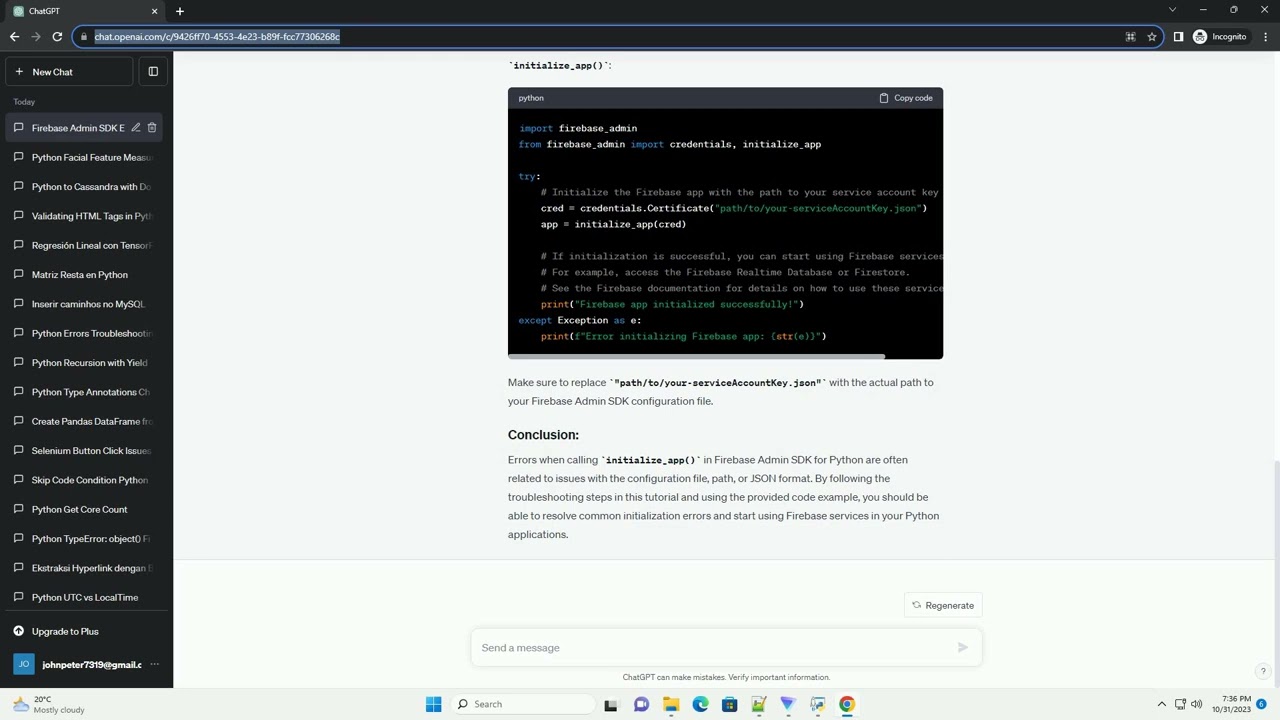 Why I get this error on python firebase admin initialize app