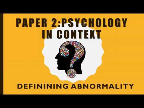 Deviation from Social Norms and Failure to Function Adequately