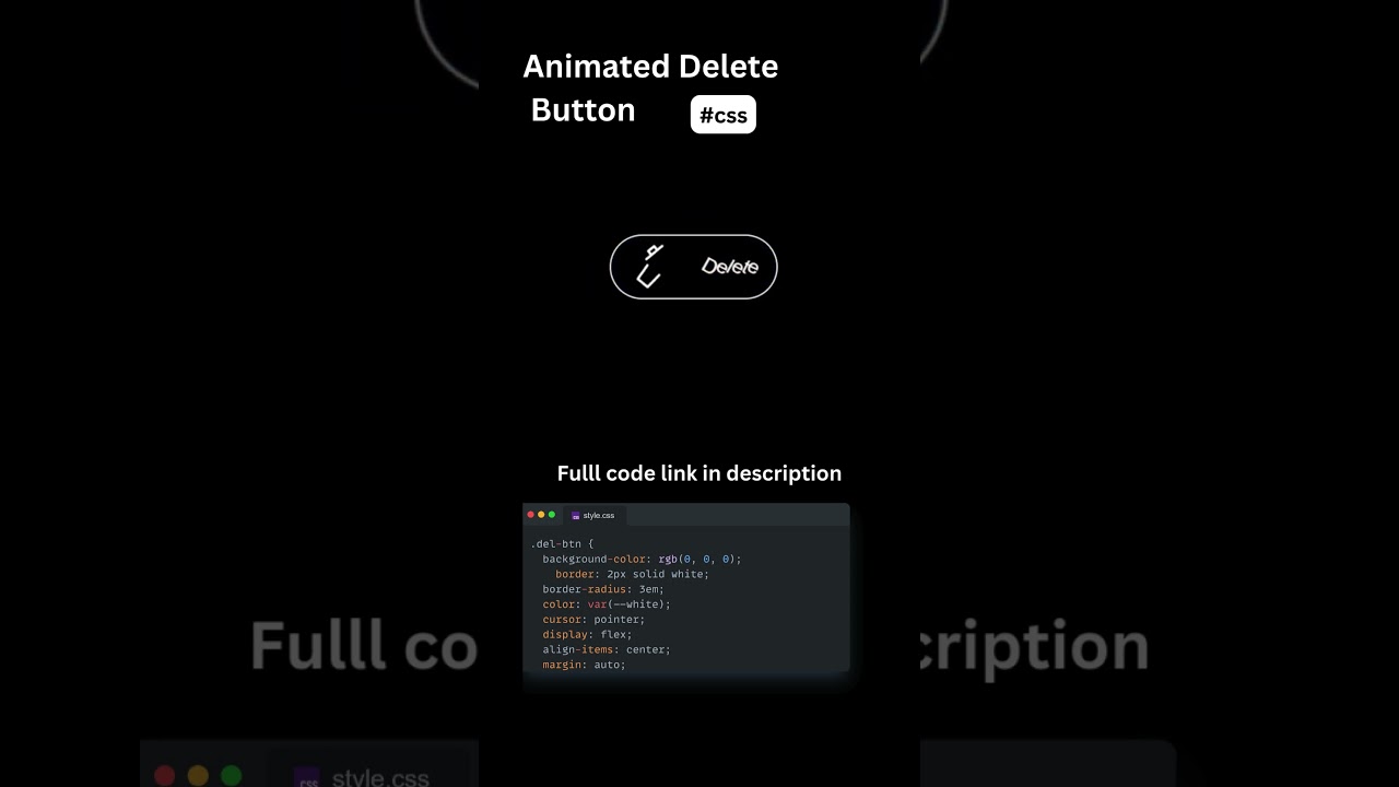 Animated Delete button #coding #learnhtml5andcss3