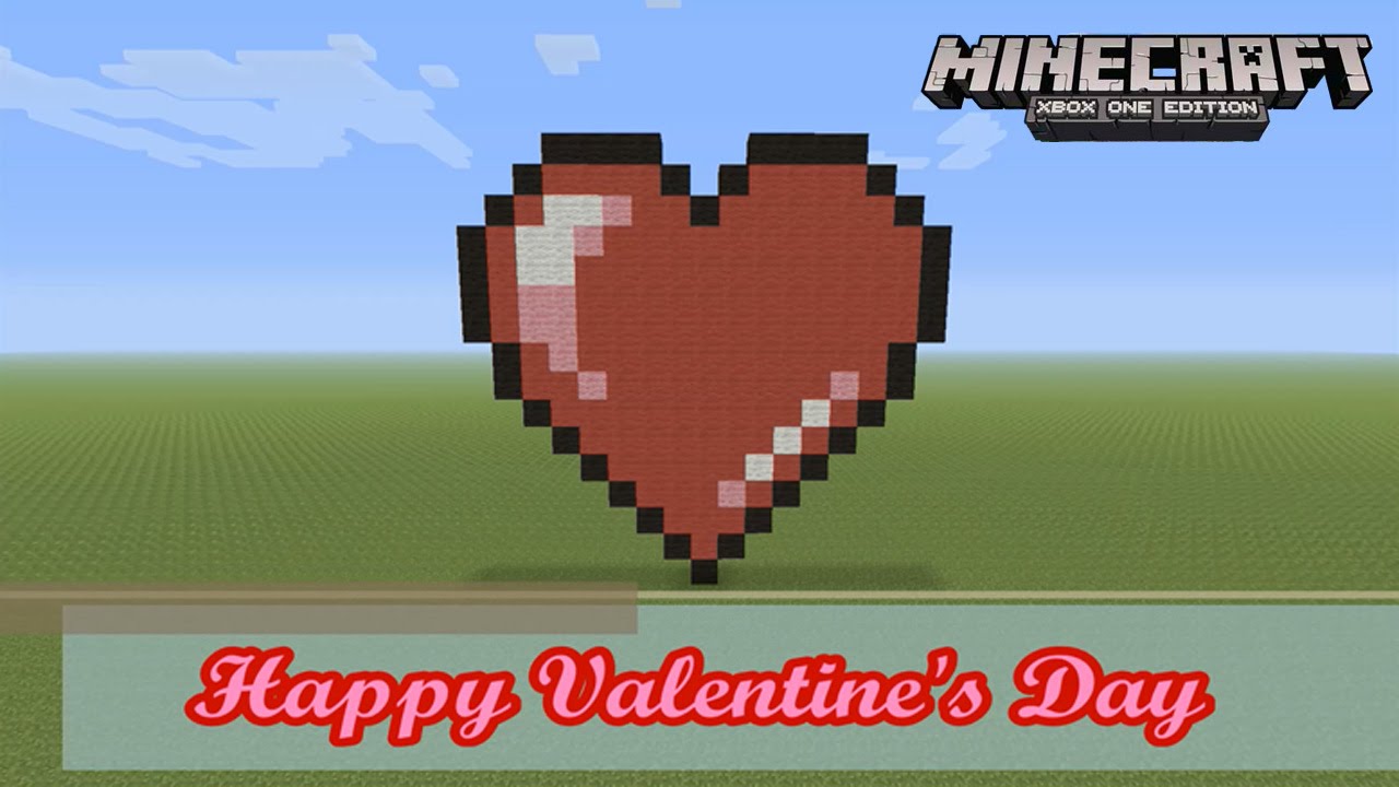Minecraft: Pixel Art Tutorial and Showcase: Happy Valentine's Day Heart