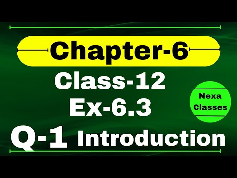 Class 12 Ex 6.3 Q1 Math | Chapter6 Class12 | Q1 Ex 6.3 Class 12 Math | Ex 6.3 Q1 Class 12 Math