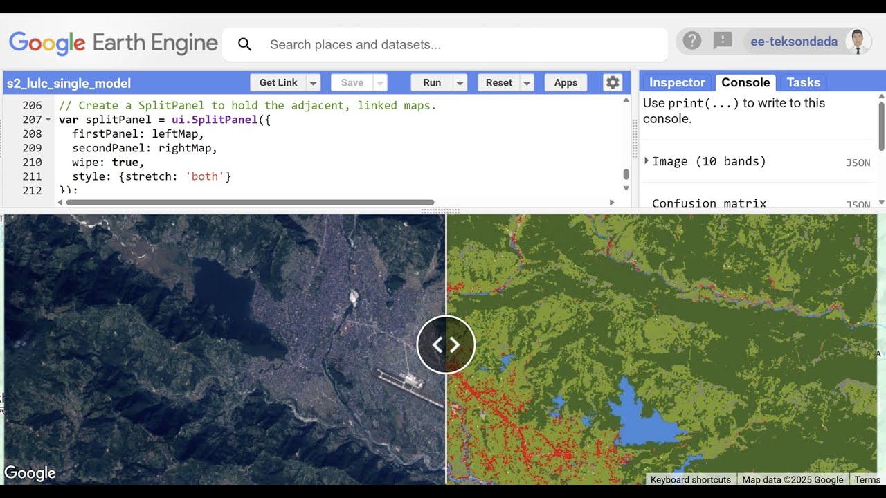 Split Panel Map in Google Earth Engine | Map Comparison Interface | GeoDev