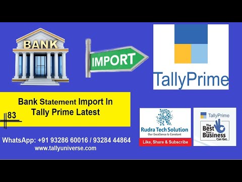 Import Bank Statement Tally TDL || QUICK IMPORT BANK IN TALLY PRIME