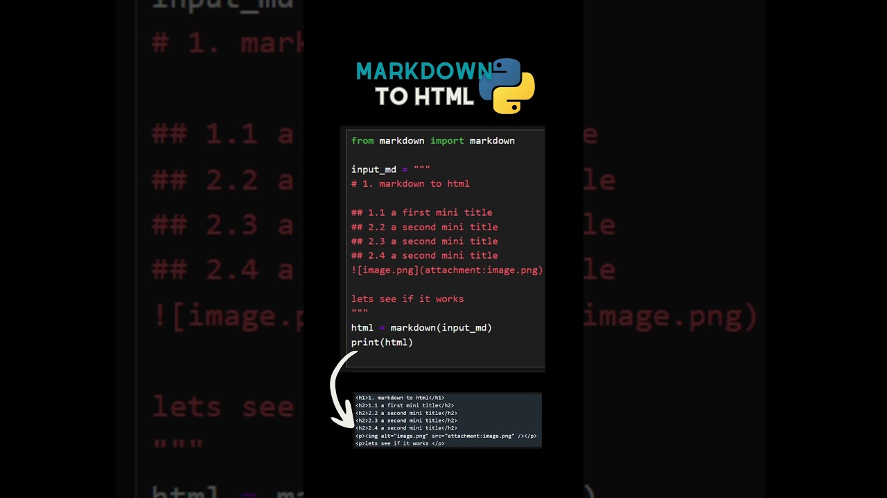 Convert Markdown to HTML in Python !