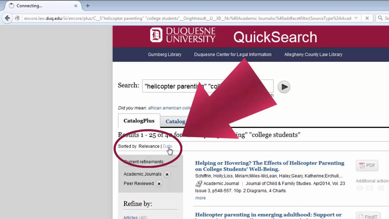 Video 2: Finding Articles Using Quicksearch