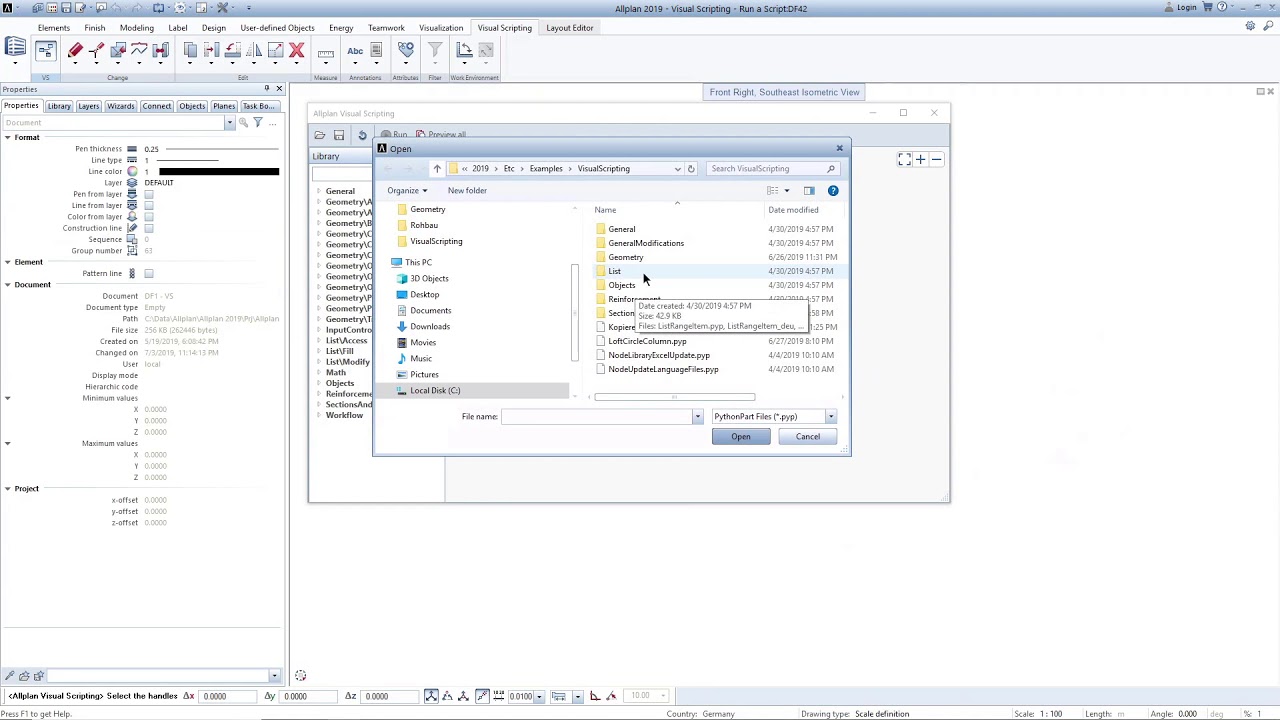Allplan Visual Scripting: Run A Script