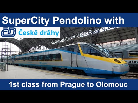 Prague to Olomouc with České dráhy on a SuperCity Pendolino in 1st Class