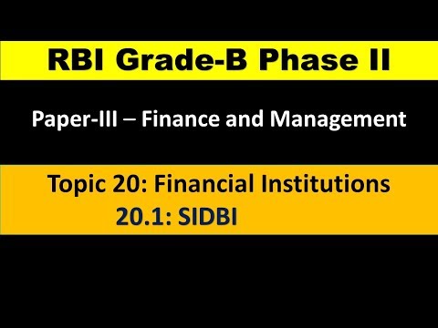 20 Small Industries Development Bank of India /SIDBI-Objective, Functions New Development