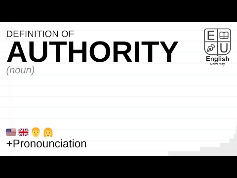AUTHORITY meaning, definition & pronunciation | What is AUTHORITY? | How to say AUTHORITY