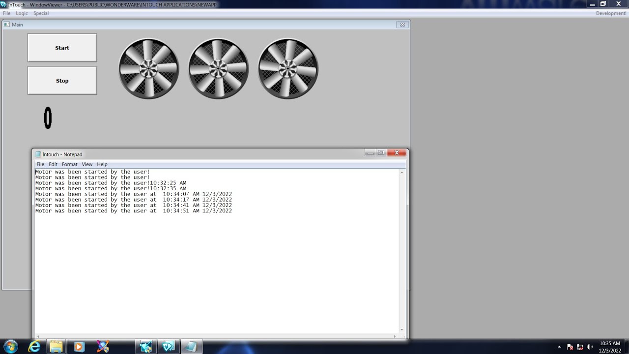 Getting Started with Intouch Application - Sending Message to File/Notepad