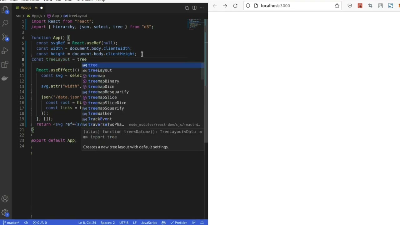 Create a basic D3.js tree in #react