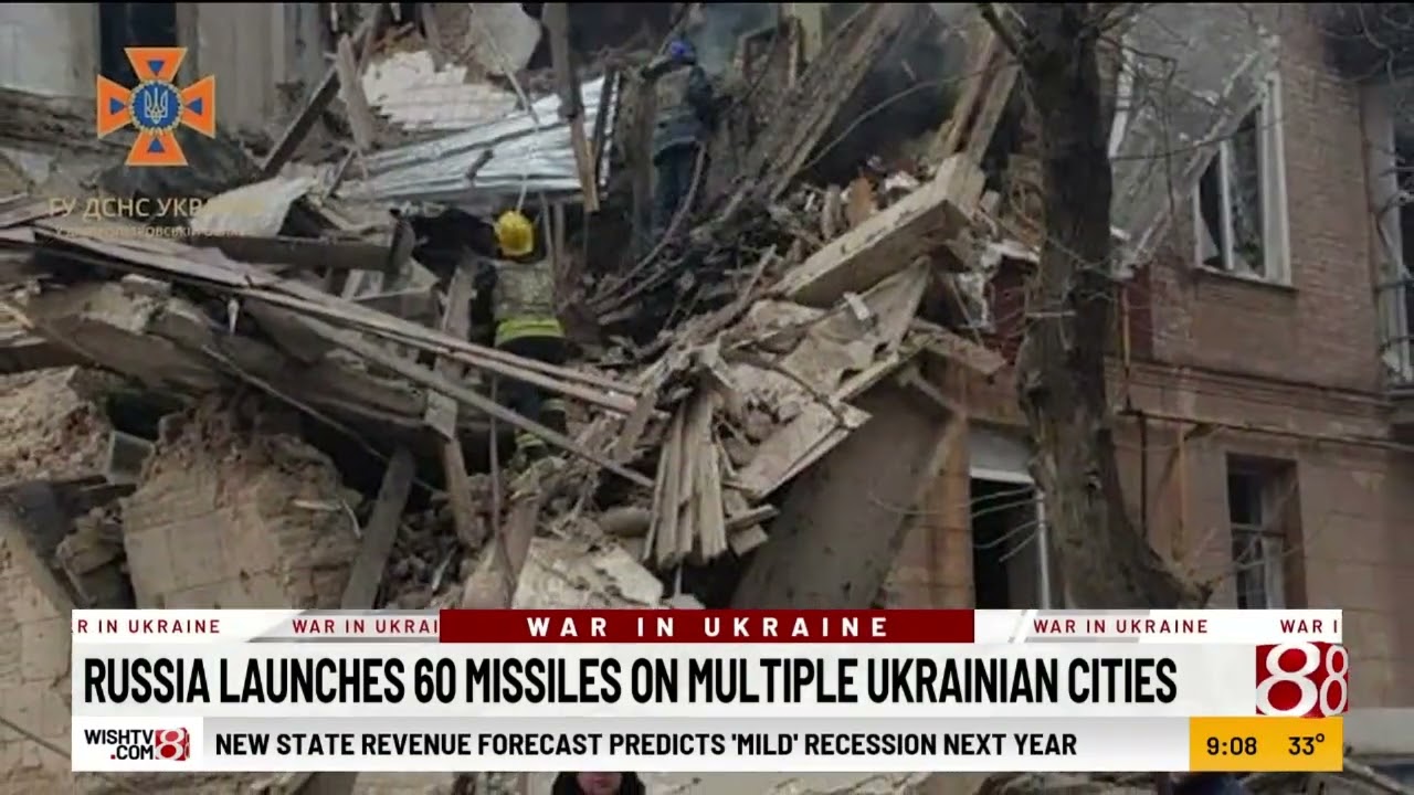 Russia launches 60 missiles at multiple Ukrainian cities