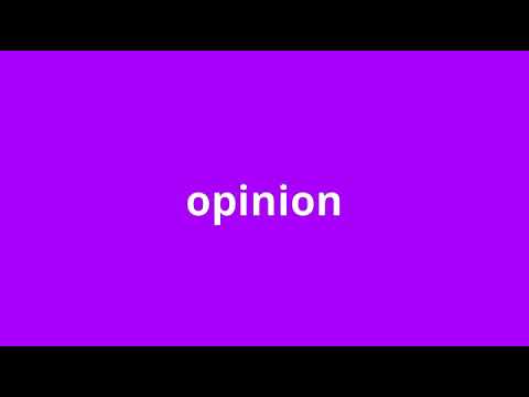 what is the meaning of opinion