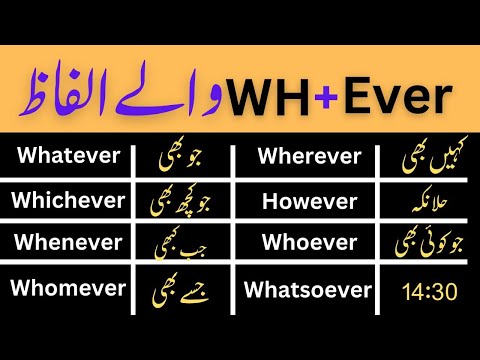 Use of W.H words + Ever | Whatever, Whenever, Wherever | WH + Ever Words with Urdu Sentences