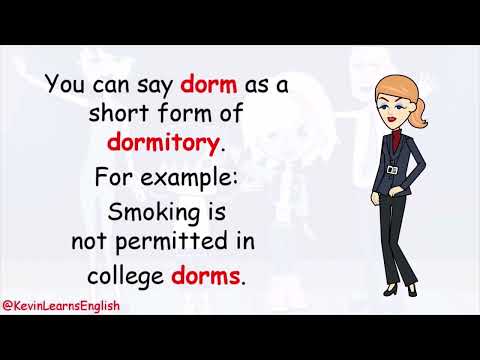 Do you know what DORMITORY means? --- Learn English with Kevin 😁😉 #learnenglish #funenglish