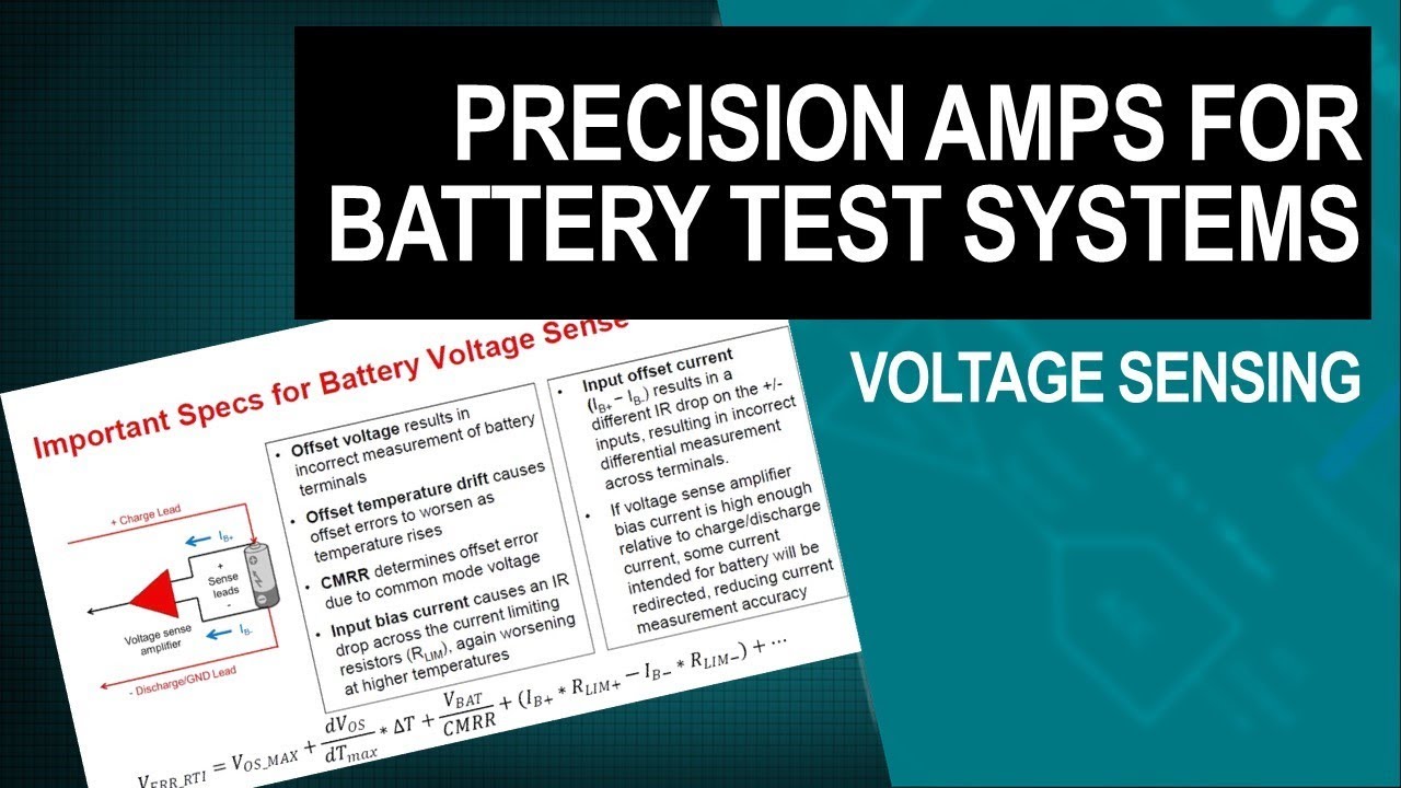 Precision amplifiers for battery test systems - Voltage sensing