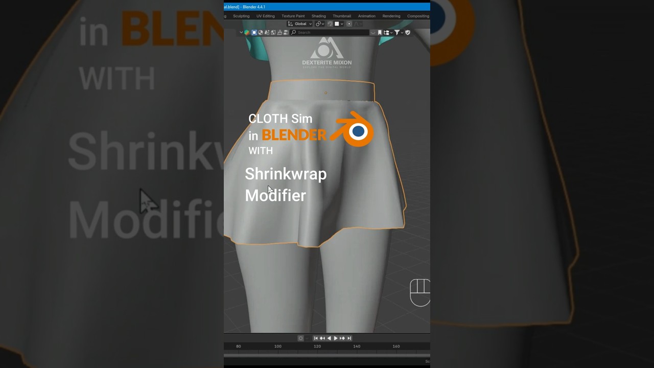 Cloth simulation tutorial - with shrinkwrap modifier in blender 4.4 #blender3d #blender #tutorial