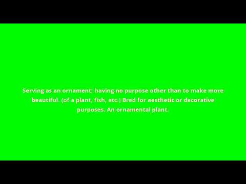 what is the meaning of ornamental.