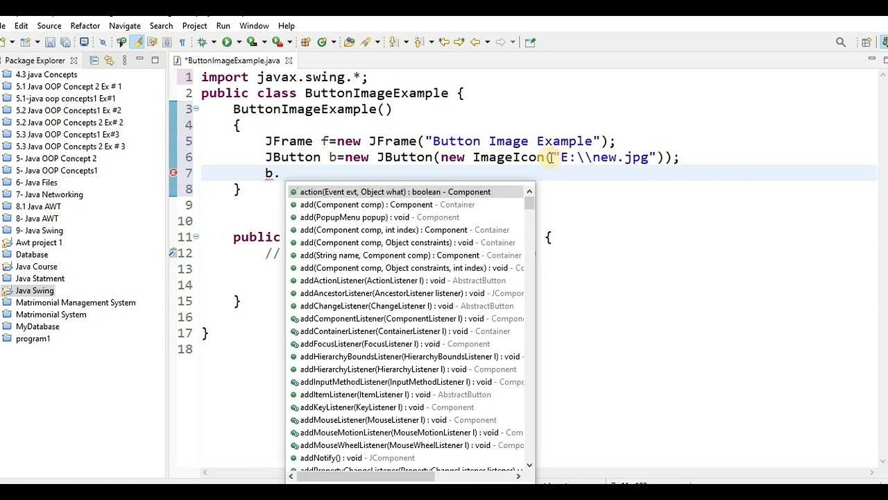 How to add Image on JButton | Swing Java | Lecture # 72 | Learn Programming