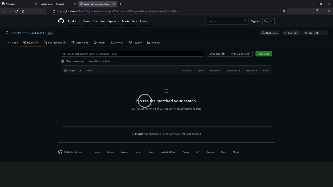 3. Report issue to uBlock Origin's github repository