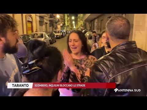 03 MAGGIO 2025 TARANTO SGOMBERO, INQUILINI BLOCCANO LE STRADE
