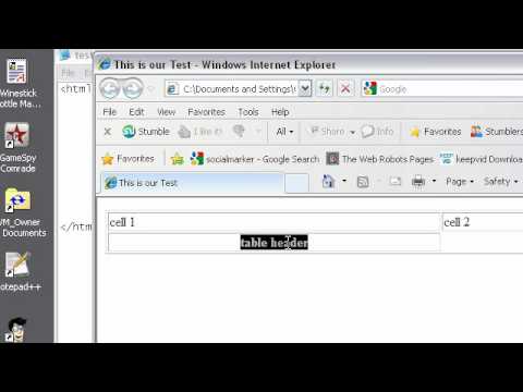 HTML Tutorial 3: HTML Tables td tr and th