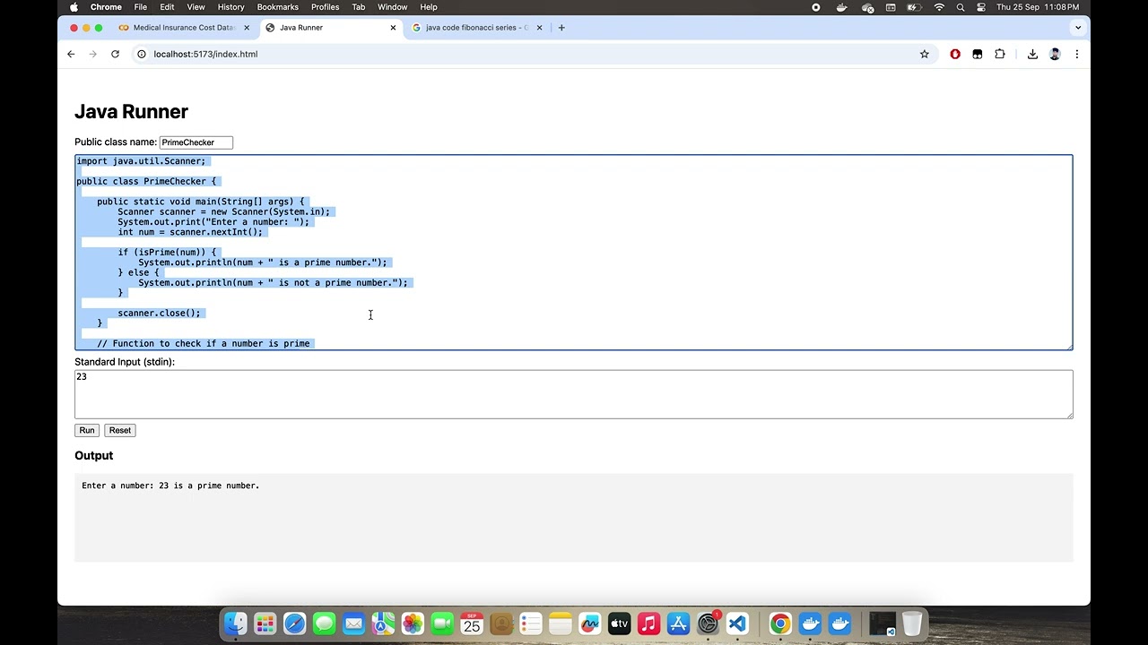 Java Code Runner Web App | Run Java Code Online with React + Node + Docker