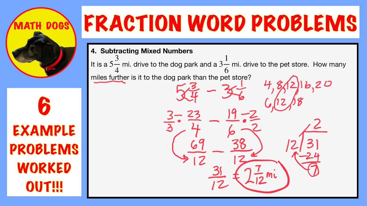 Adding & Subtracting Fractions Word Problems (6 EXAMPLES!!)