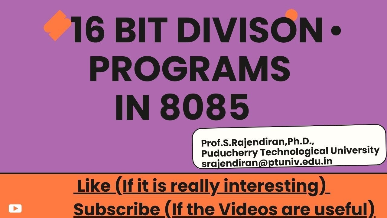 8085 Microprocessor Assembly Language Program: 16-Bit Division Explained