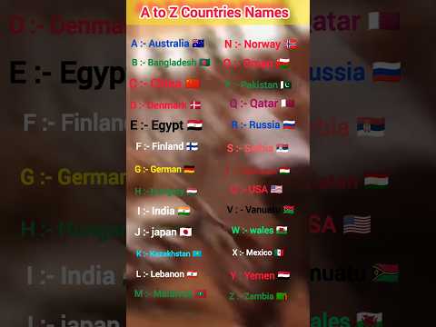 A to Z Country Names || #shorts