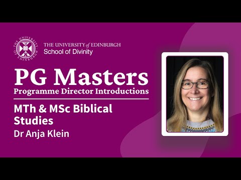 Divinity: MTh & MSc Biblical Studies