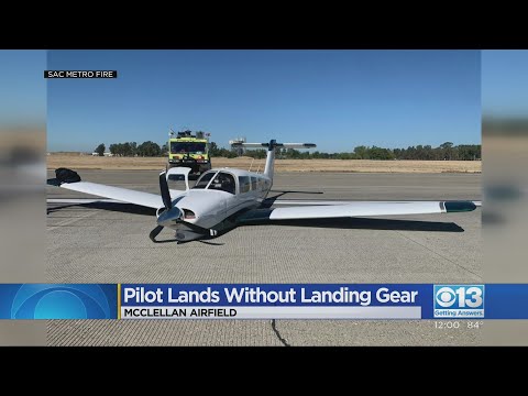 Pilot lands without landing gear at McClellan Airfield
