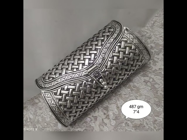 Handicrafts - Precious Ruby Stone Antique Pure Silver Purse With Handle ...