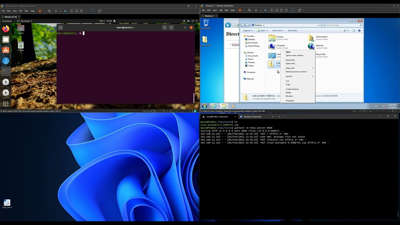 Python Simple HTTP Server to Download Ncat on Windows