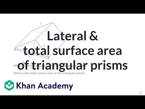 Lateral & total surface area of triangular prisms | Grade 8 (TX) | Khan Academy