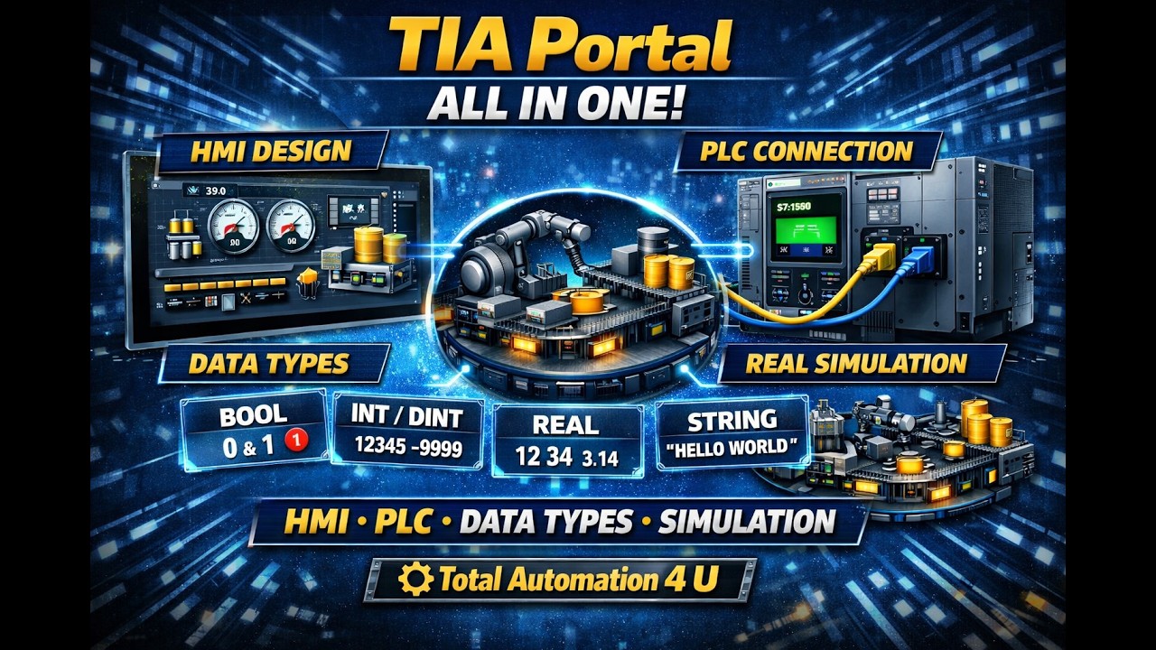 TIA Portal Masterclass | HMI Design | PLC S7-1500 Simulation | Data Types