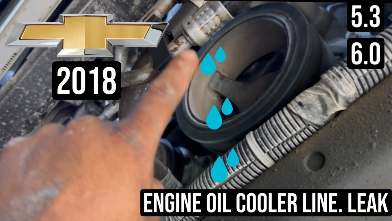 2018  chevy silverado engine oil cooler line.  Replacement