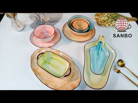 Candy color dinner set japanese dinnerware set collections