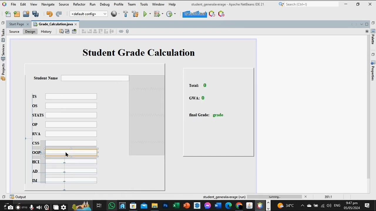 Student Grading System Using Java Apache NetBeans IDE 21